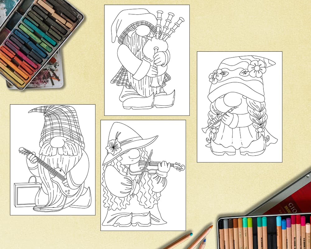 Musical Gnomes-Download | Coloring Galaxy